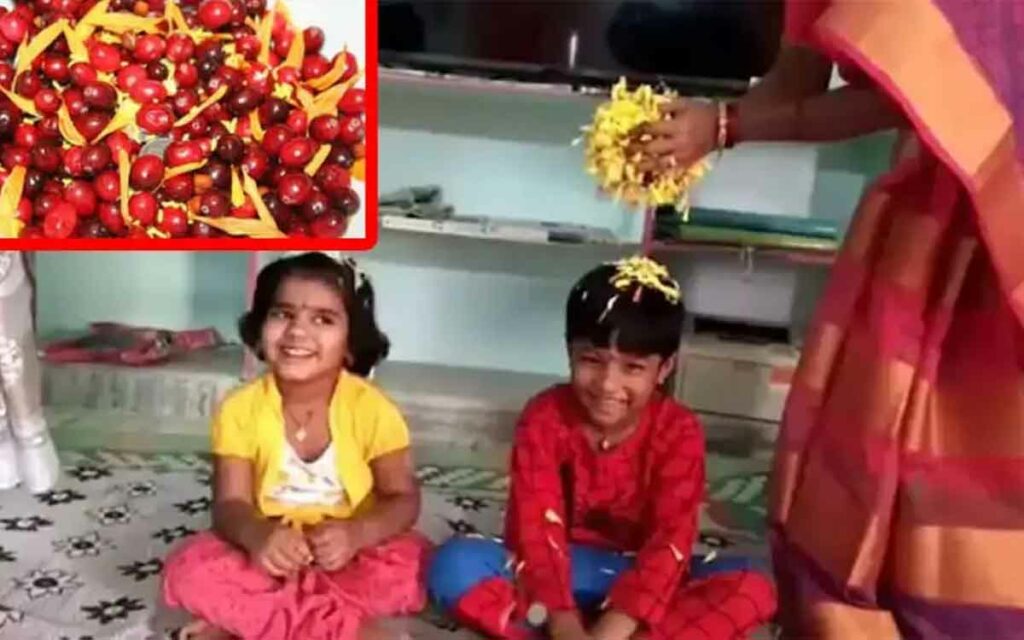 Bhogi Pandlu : భోగి పండుగ రోజు చిన్నారులపై భోగి పండ్ల‌ను త‌ప్ప‌క ...